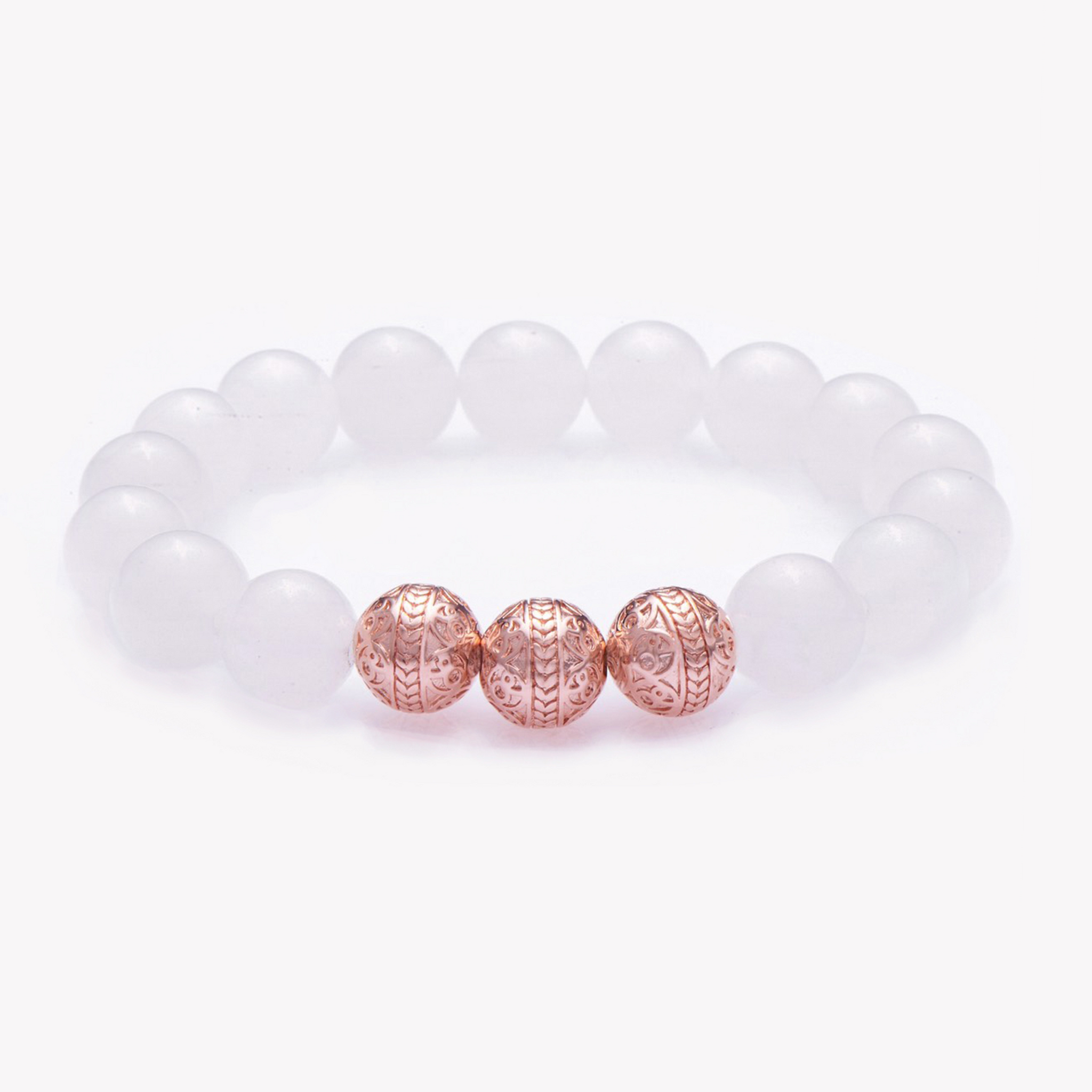 ROSE GOLD CLASSIC WHITE JADE BRACELET │ AZURO Republic │Mens ...